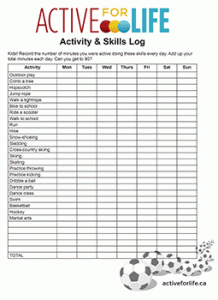 Track your child’s activity with this handy printable log – Active For Life