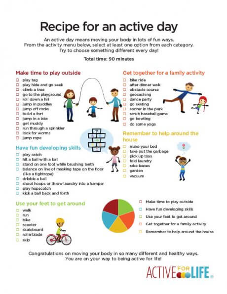 Add activity to your day with this free printable – Active For Life
