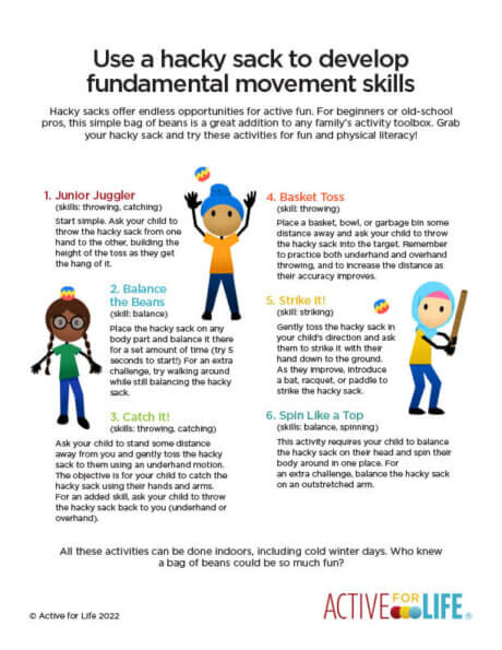 How to use a hacky sack to develop physical literacy + free printable ...